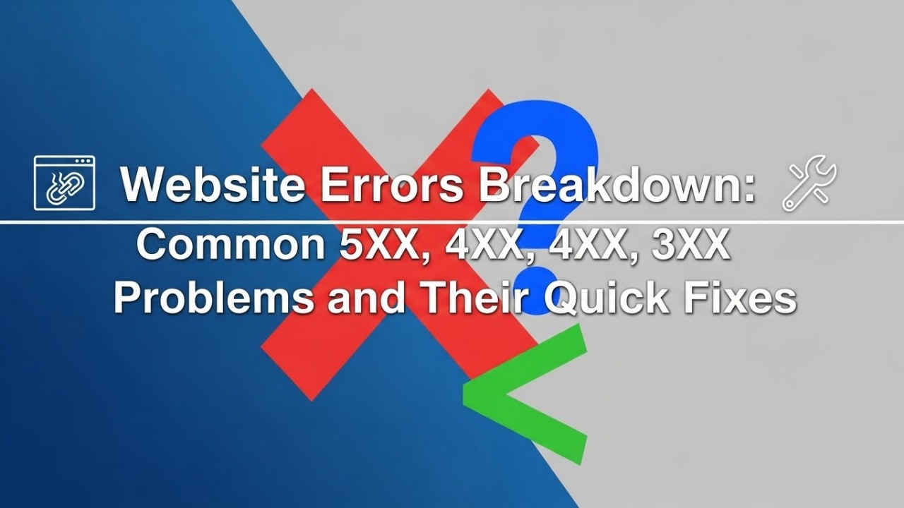 Website Errors: Common 5XX, 4XX, 3XX Problems and Their Quick Fixes